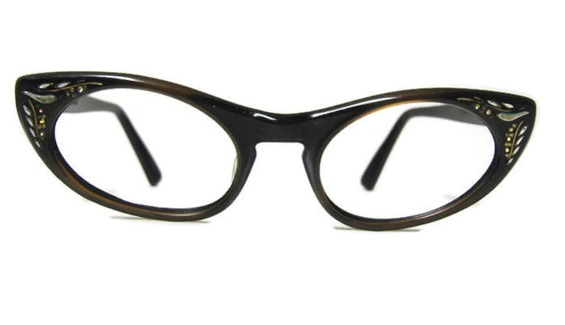 Vintage 60s Eyeglasses Eyewear With Rhinestones Frame Shelf #187 - Etsy