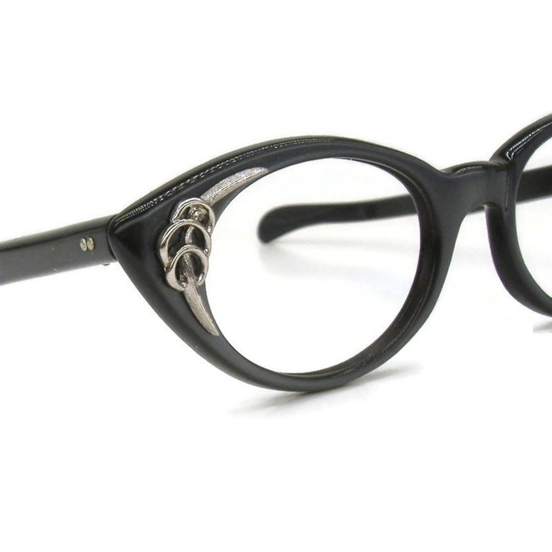 Vintage Charcoal Women's Cateye Eyeglasses Frame New Old Stock (NOS ...
