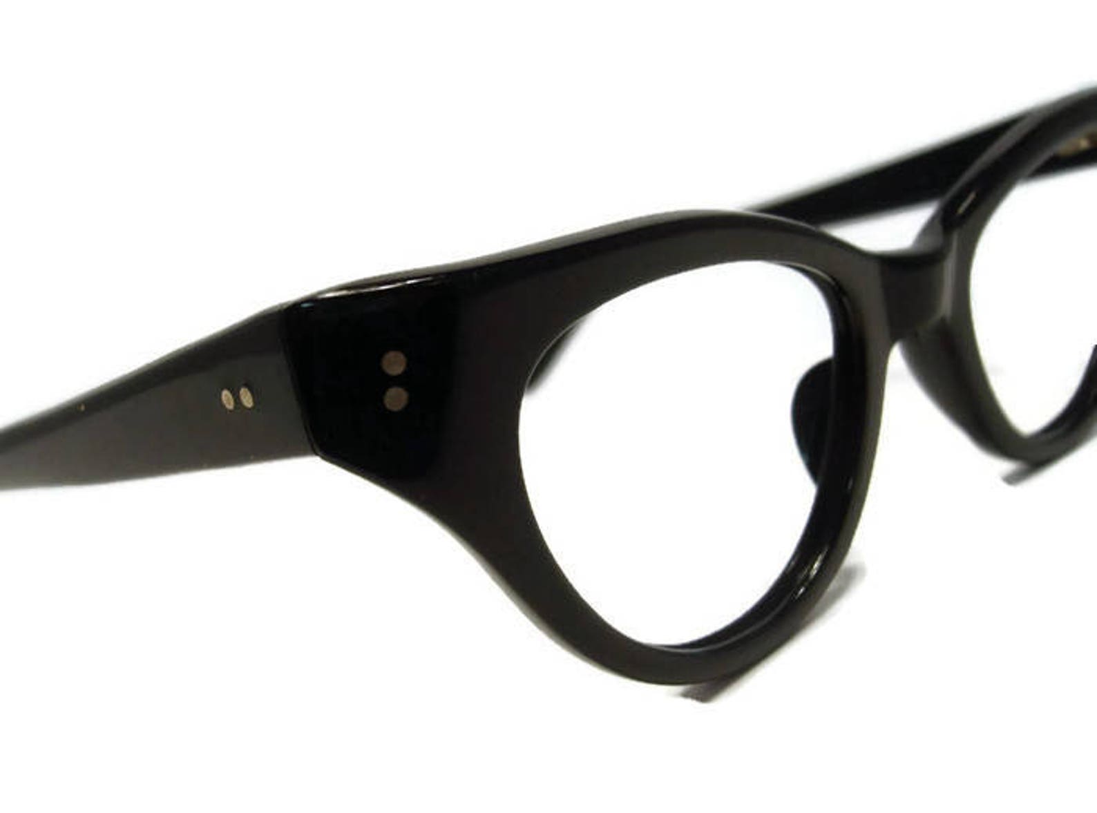 Vintage Black 50s 60s Cat Eye Eyeglasses Frame Nos Shelf 288 Etsy