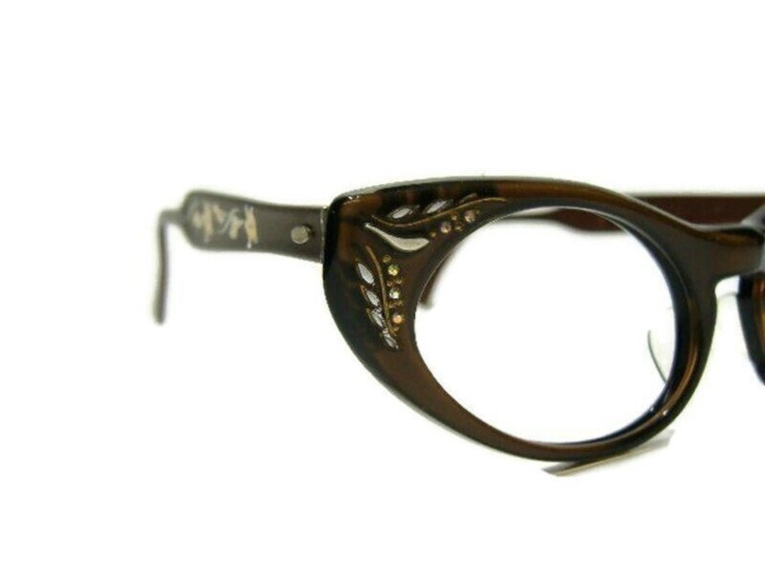 Vintage 60s Eyeglasses Eyewear With Rhinestones and Accents Frame New ...