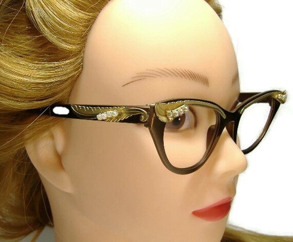 Vintage Tura 50s 60s Eyeglasses Eyewear Frame With Ac… - Gem