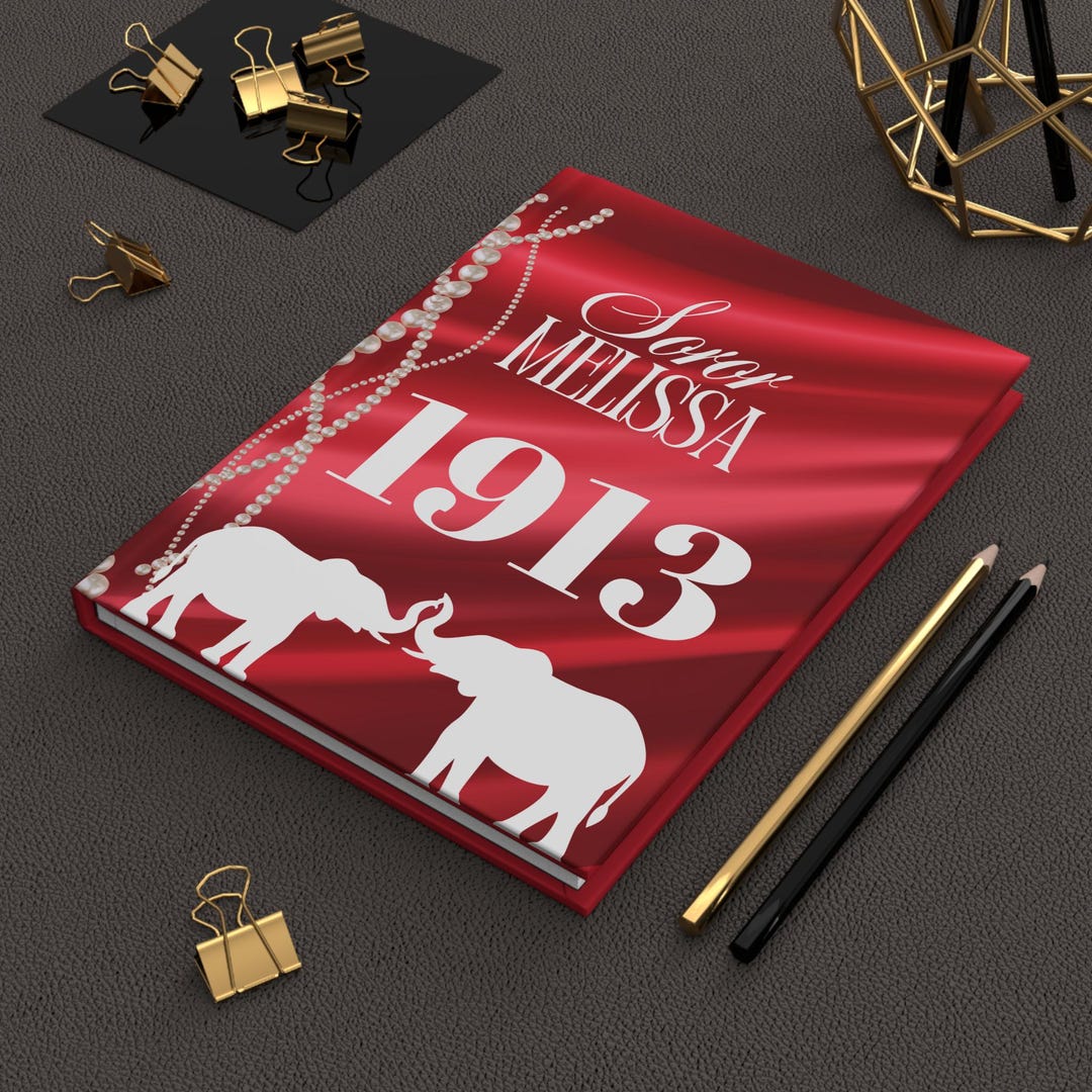 Red and White Journal, Sorority Gift, Delta, Sigma, Theta, Red and ...