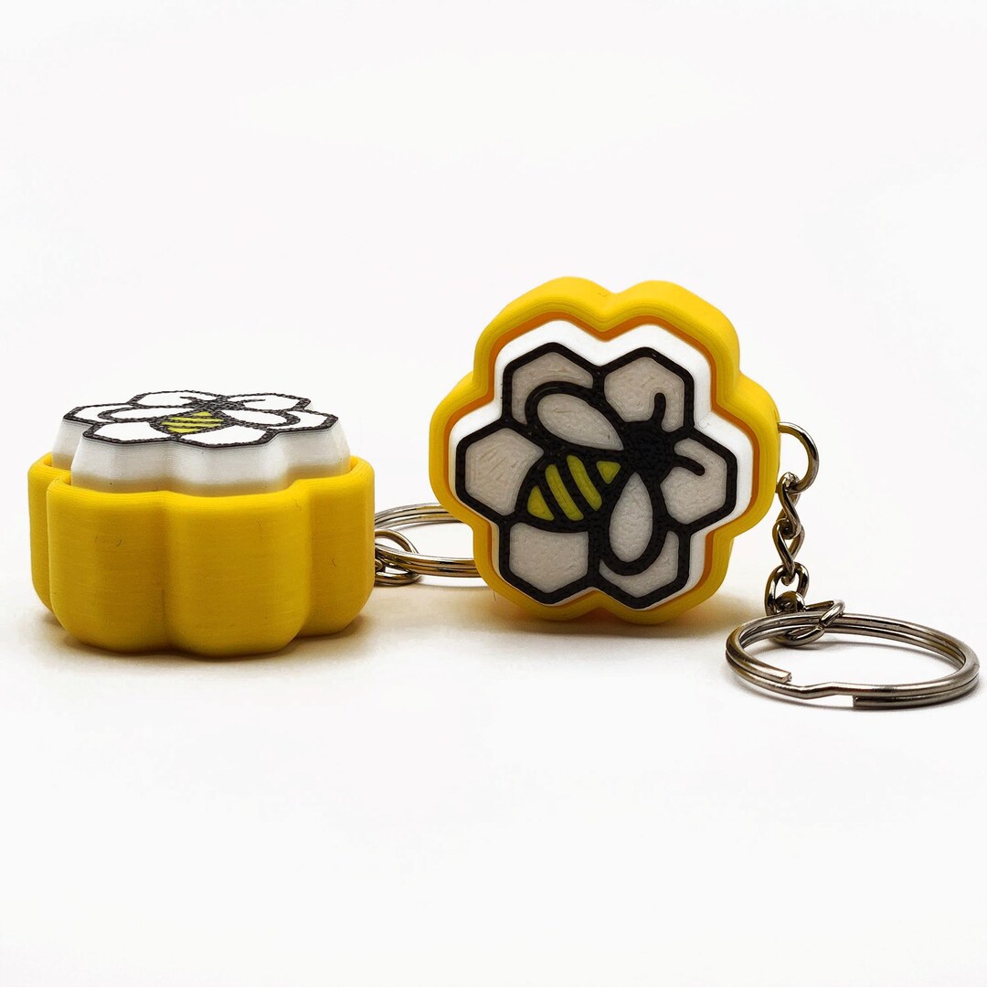 3d-printed Honeycomb Bee Clicker Keychain | Sensory Fidget Toy ...