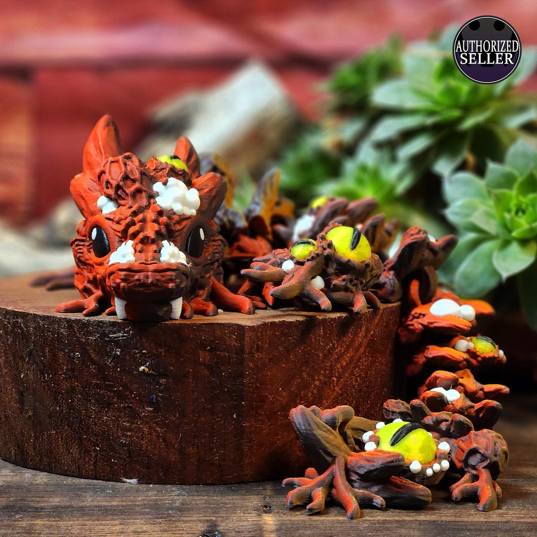 Infested Dragon | Baby Dragon | 3D Printed Articulated Fidget Toy - Etsy