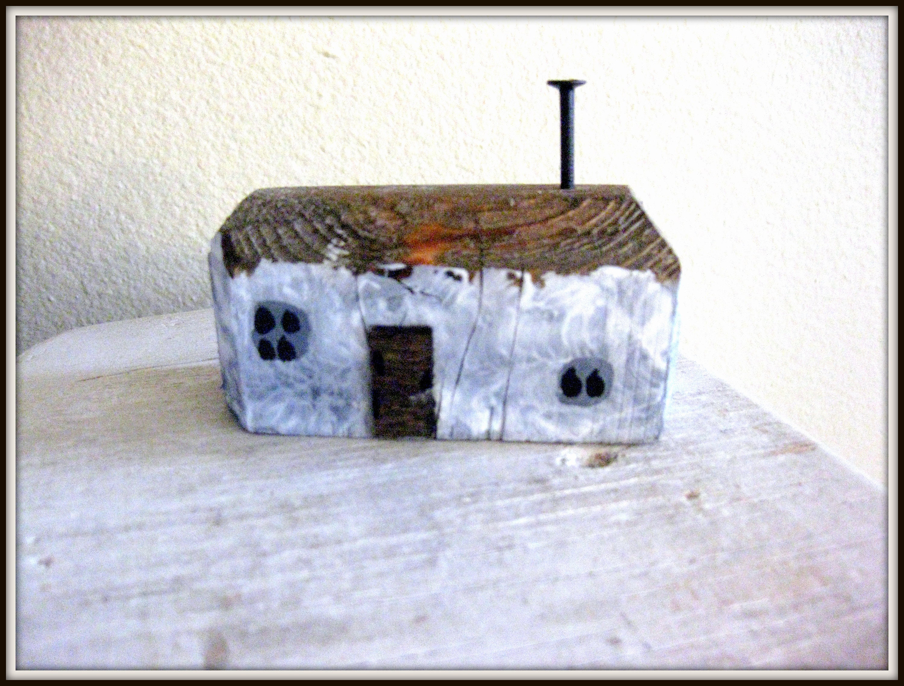 Primitive Reclaimed Small Wood House Hand Painted Set of 2 - Etsy