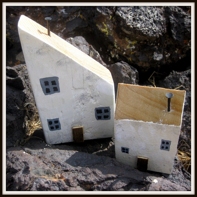 Primitive Reclaimed Small Wood House Hand Painted - Etsy