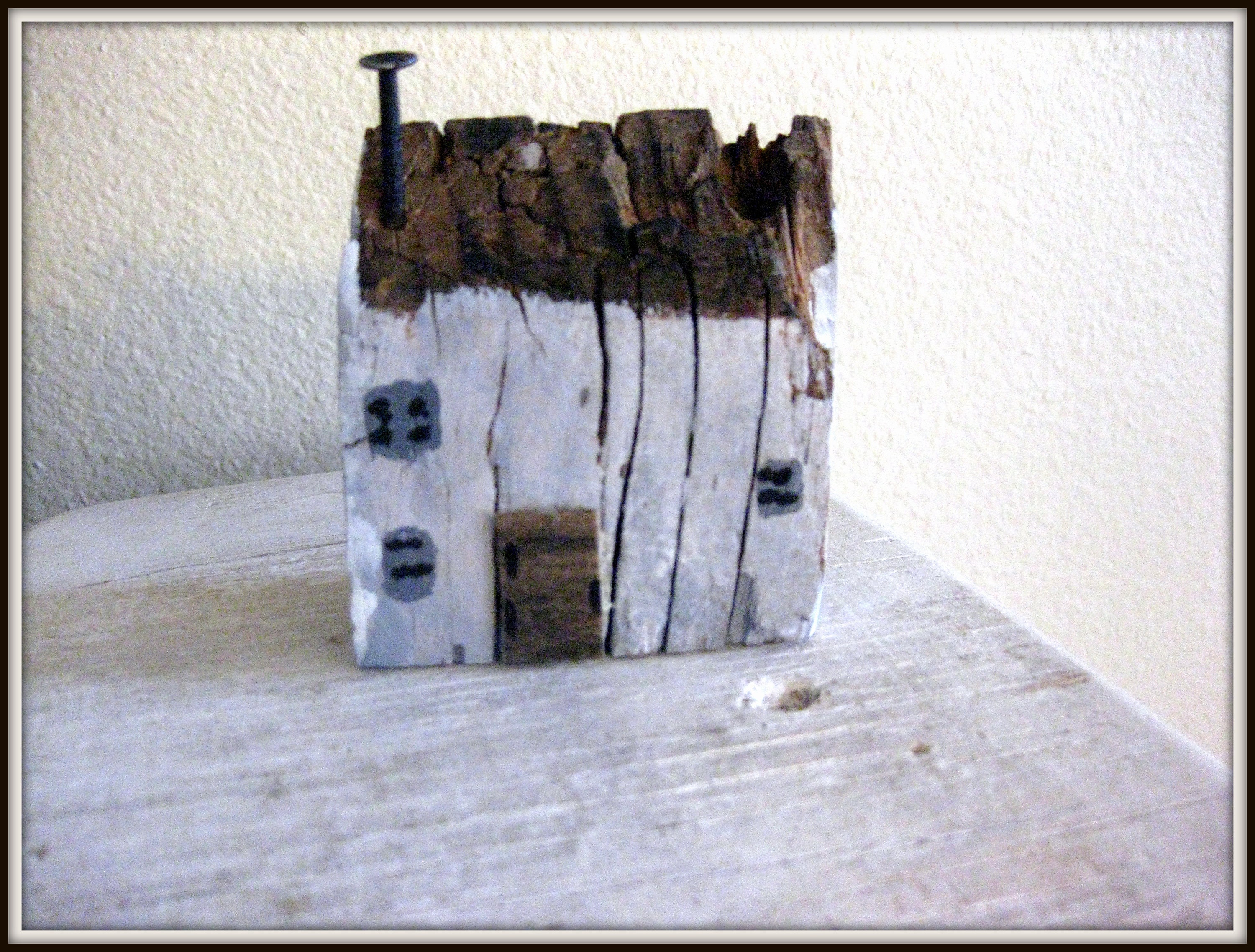 Primitive Reclaimed Small Wood House Hand Painted Set of 2 - Etsy