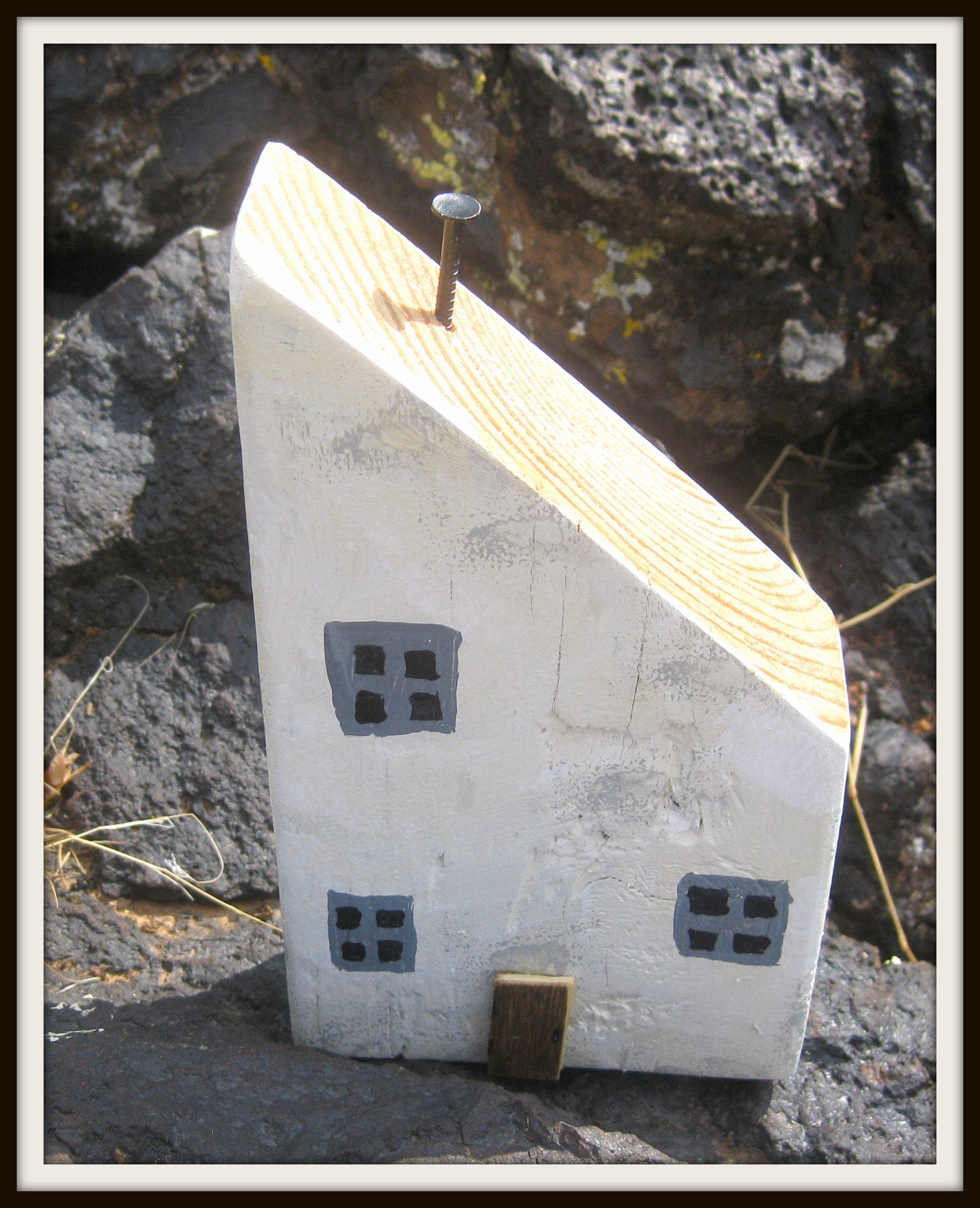Primitive Reclaimed Small Wood House Hand Painted - Etsy