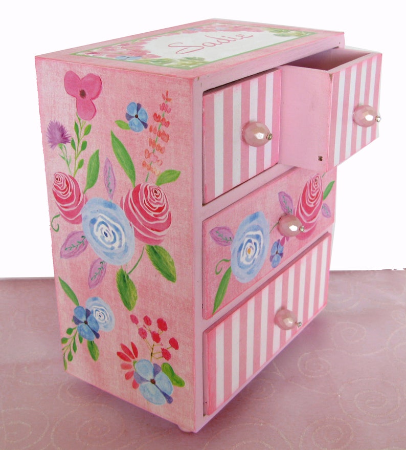 Girls Pink Jewelry Box Personalized Rose Garden - Etsy
