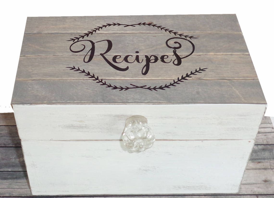 Wedding Recipe Box Shabby Chic Cottage Style With Shiplap Wood - Etsy