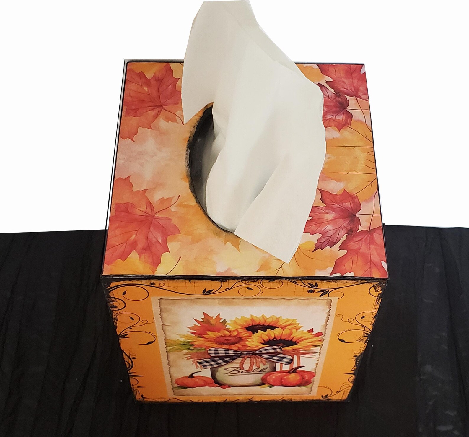 Autumn Decor Tissue Box Wooden for Fall, Thanksgiving, Pumpkins ...