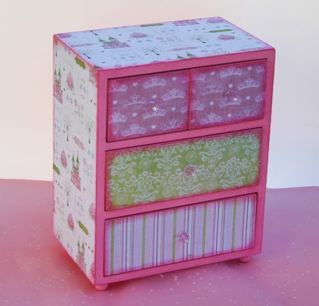 Girls Cinderella Jewelry Box Princess Pink Personalized - Etsy