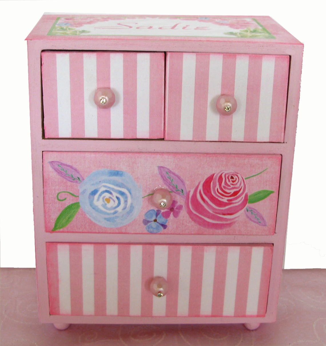 Girls Pink Jewelry Box Personalized Rose Garden Kid, Children, - Etsy