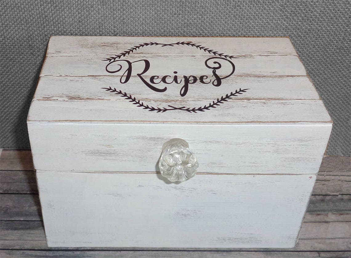 Wedding Recipe Box Shabby Chic Cottage Style With Shiplap Wood - Etsy