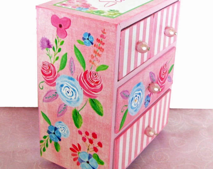 Girls Pink Jewelry Box Personalized Rose Garden - Etsy