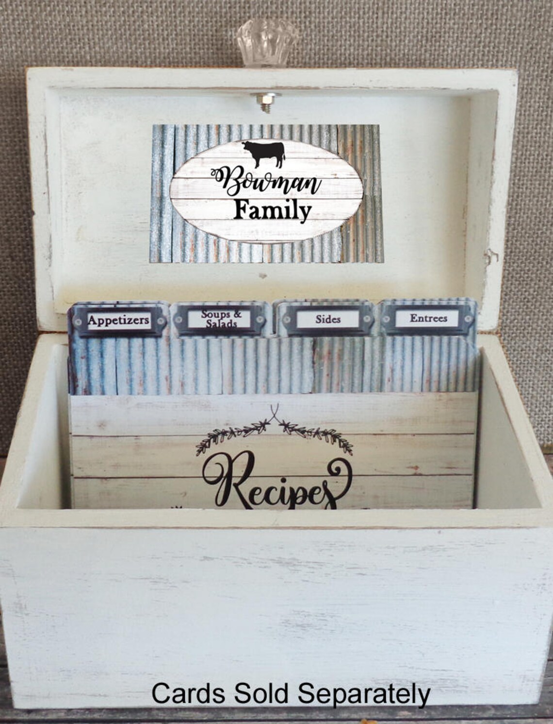 Wedding Recipe Box Shabby Chic Cottage Style With Shiplap Wood - Etsy