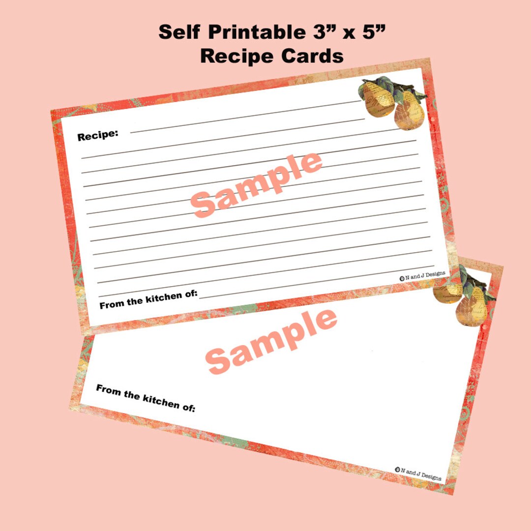 Recipe Card Printable & Editable Instant Download Personalized Indian ...