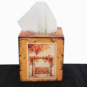 Autumn Decor Tissue Box Wooden for Fall, Thanksgiving, Pumpkins ...