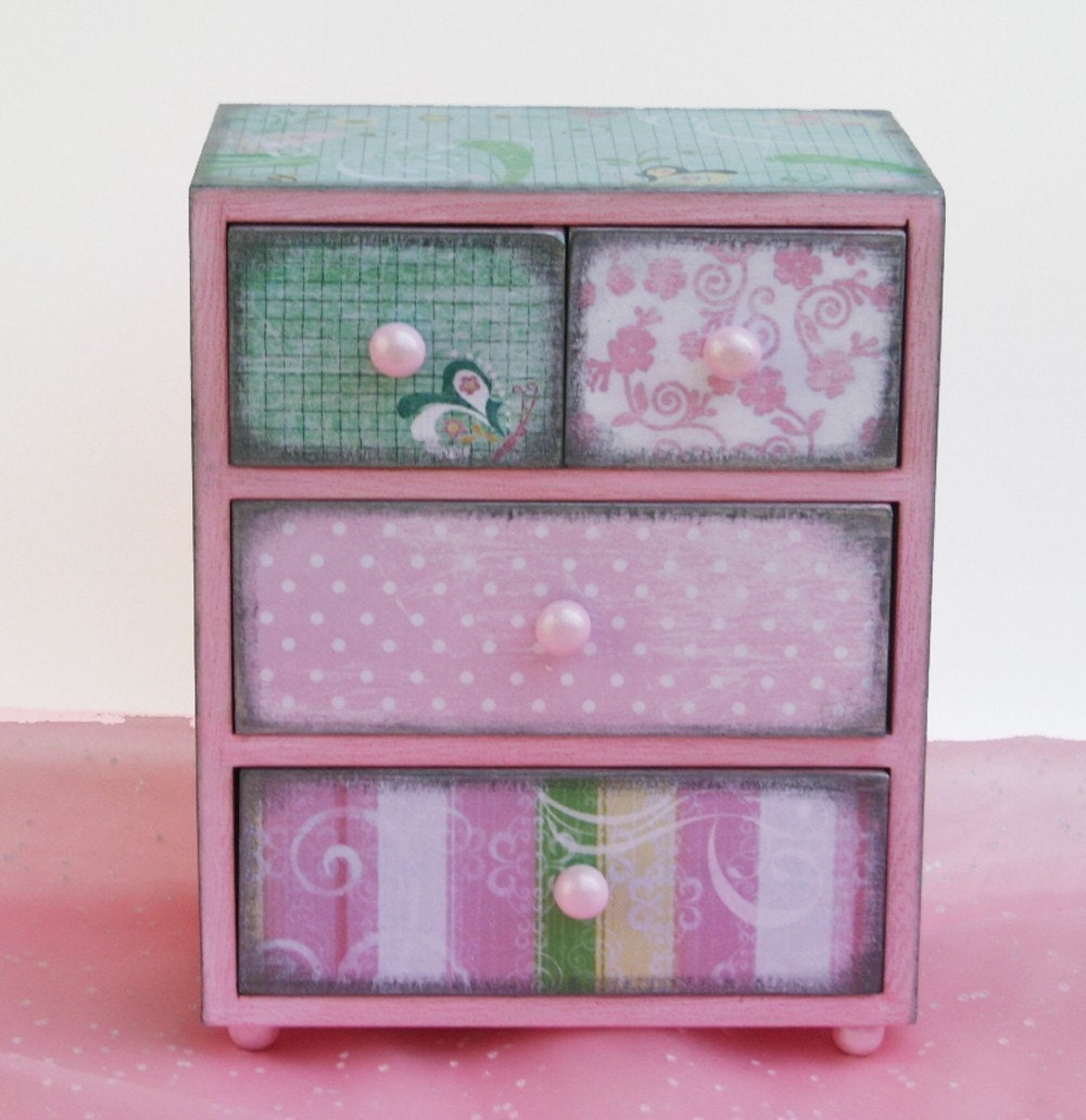 Girls Jewelry Box Shabby Pink Chic Chest Wooden Personalized - Etsy