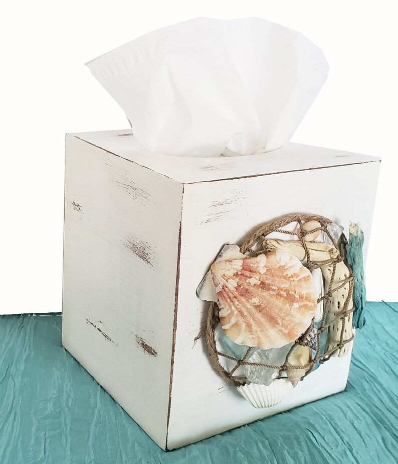 Ocean Tissue Box Cover Dispenser, Mermaid Gift, Coastal Bathroom, Beach ...