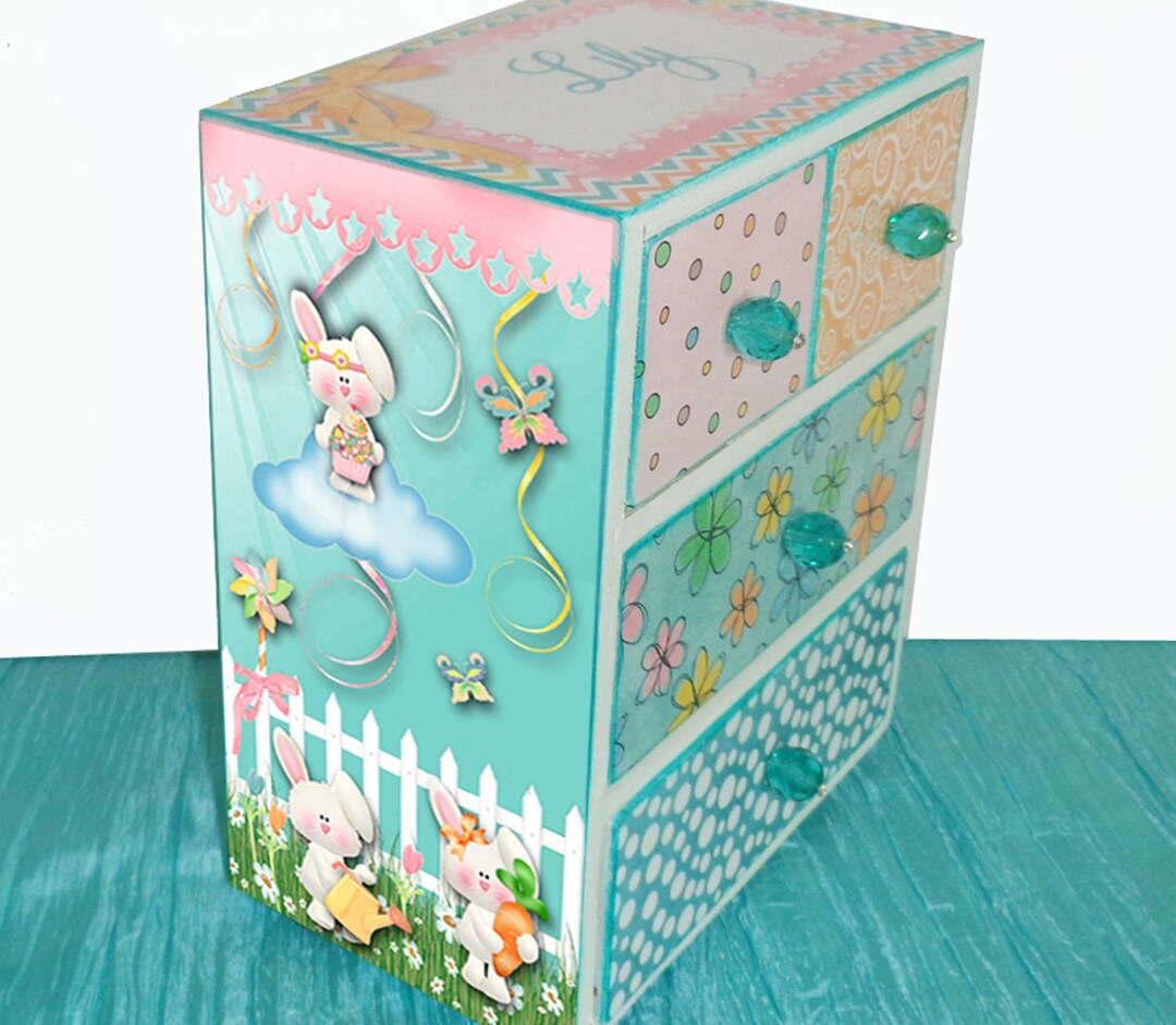Little Girls Personalized Jewelry Box Bunny Dreams - Jewelry, Rings ...