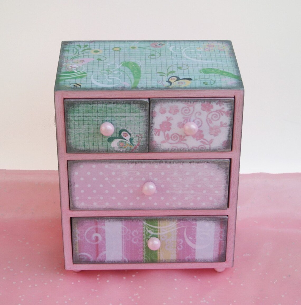 Girls Jewelry Box Shabby Pink Chic Chest Wooden Personalized Kid ...