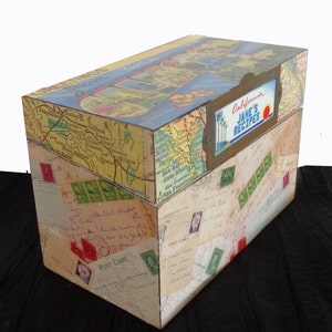 Personalized California Recipe Box Retro Postcard Customize for Any ...