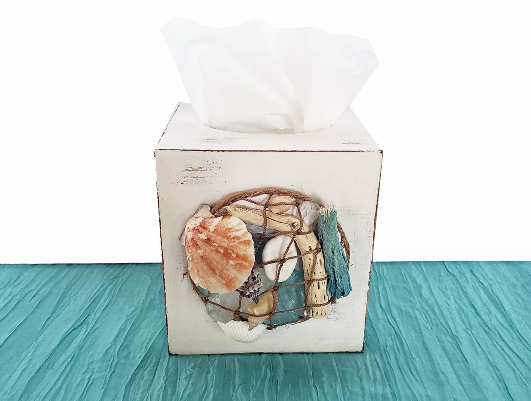 Ocean Tissue Box Cover Dispenser, Mermaid Gift, Coastal Bathroom, Beach ...