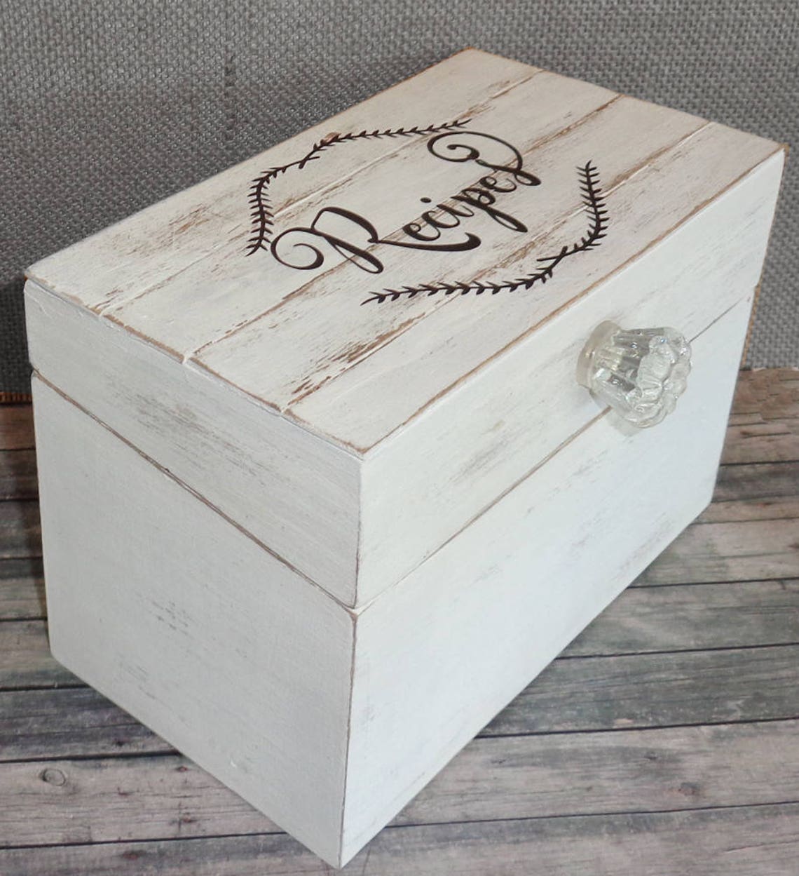 Wedding Recipe Box Shabby Chic Cottage Style With Shiplap Wood - Etsy