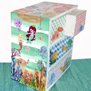 Girls Jewelry Box Personalized Under the Sea Watercolor Kid Children - Etsy