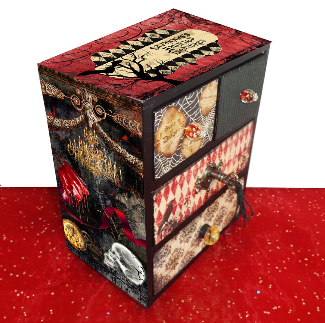 Gothic Personalized Women Wooden Jewelry Box Something Wicked Fantasy ...