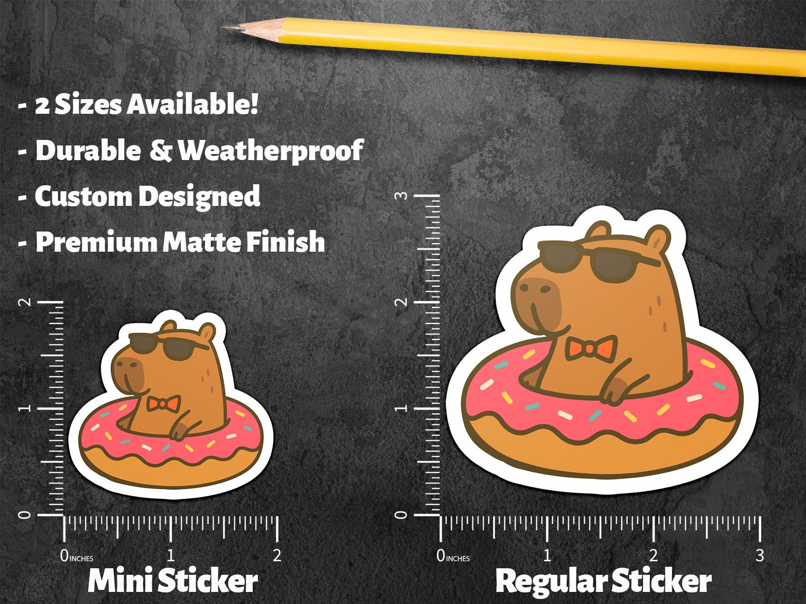 Capybara Sticker With Sunglasses in Donut Floatie: Waterproof Vinyl ...