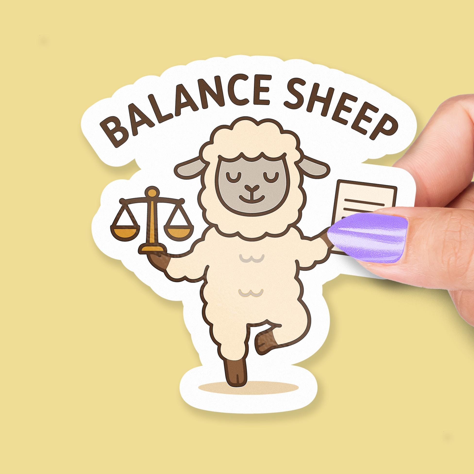 Balance Sheep Sticker, Funny Balance Sheet Pun, Cute Accountant Animal ...