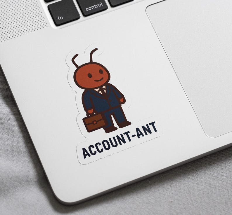 Account-ant Accountant Sticker, Cute Ant in Suit With Briefcase, Funny ...