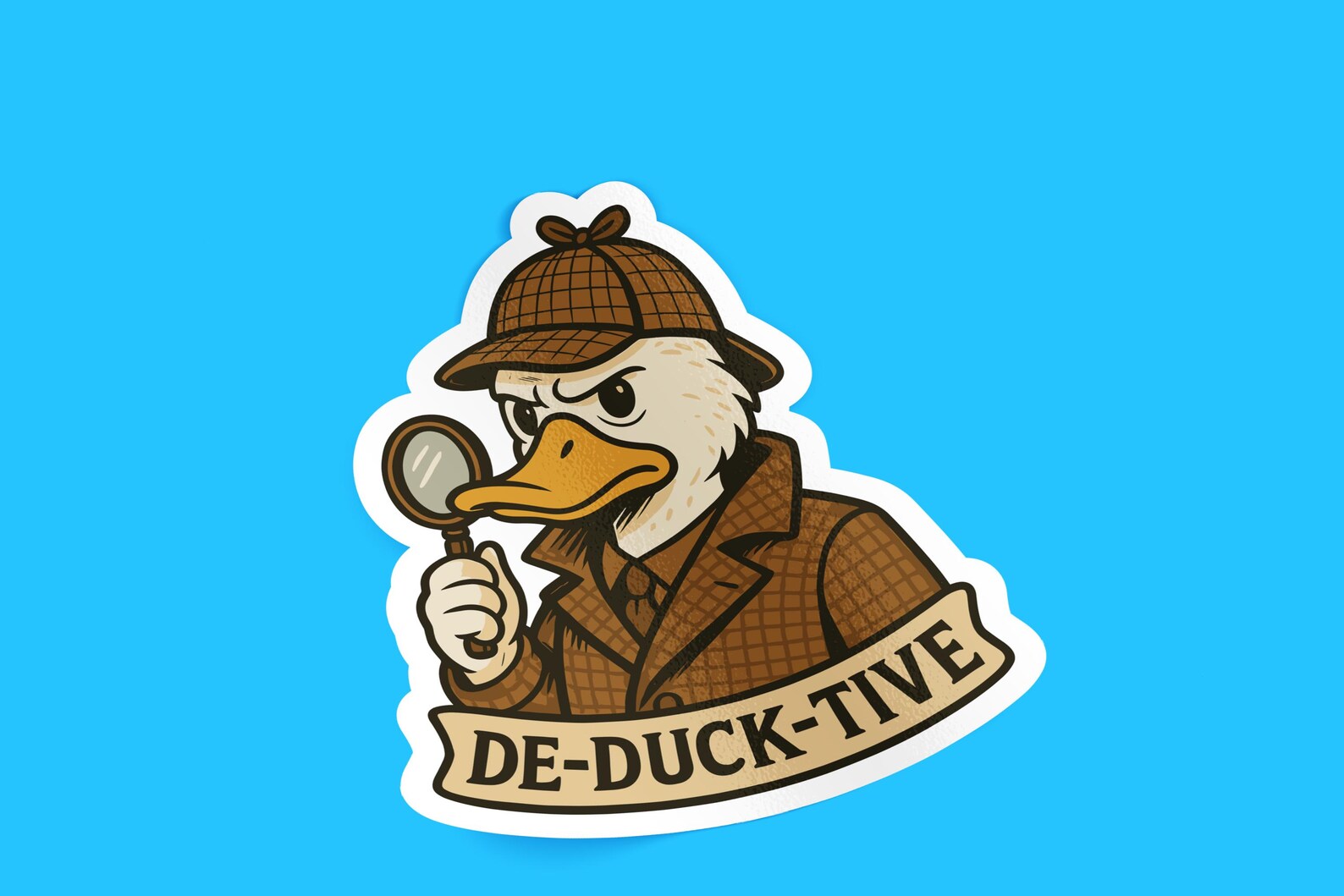 De-duck-tive Detective Sticker, Cute Duck Detective Pun, Funny Mystery ...