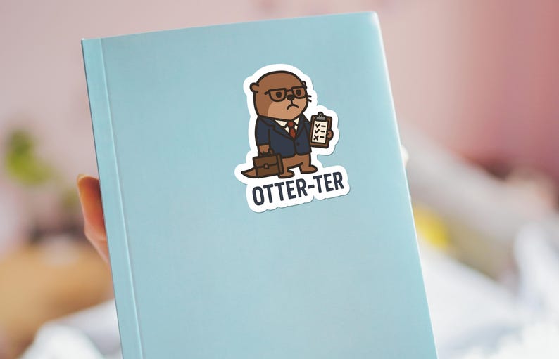 Otter-ter Auditor Sticker, Cute Otter With Clipboard, Funny Accountant ...