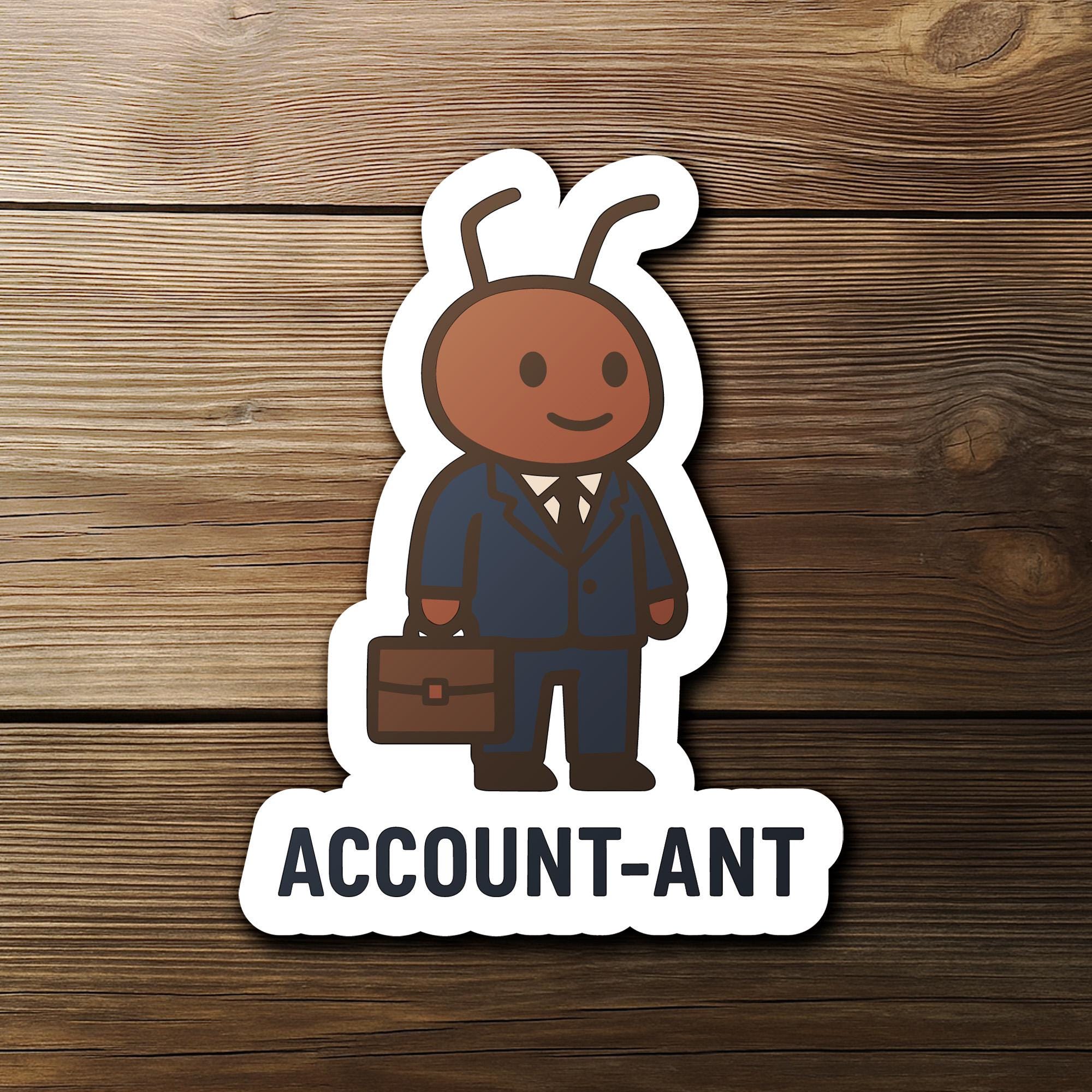 Account-ant Accountant Sticker, Cute Ant in Suit With Briefcase, Funny ...