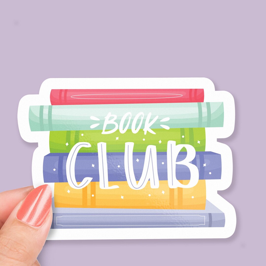Book Club Sticker, Cute Stack of Books Vinyl Sticker, Book Lover Gift ...