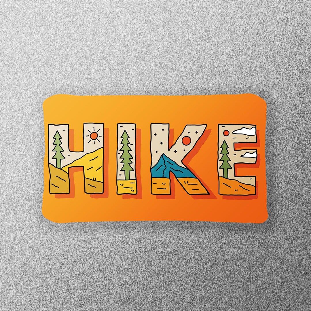 Hike Sticker, Landscape Window Design, Adventure Sticker, Nature Hike ...