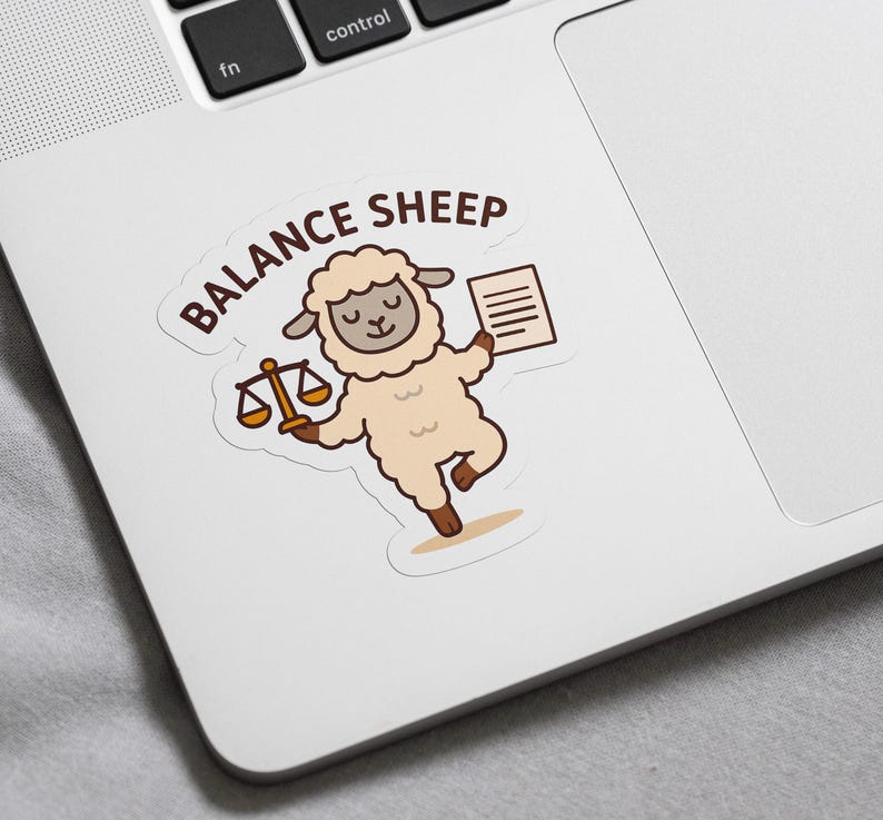 Balance Sheep Sticker, Funny Balance Sheet Pun, Cute Accountant Animal ...