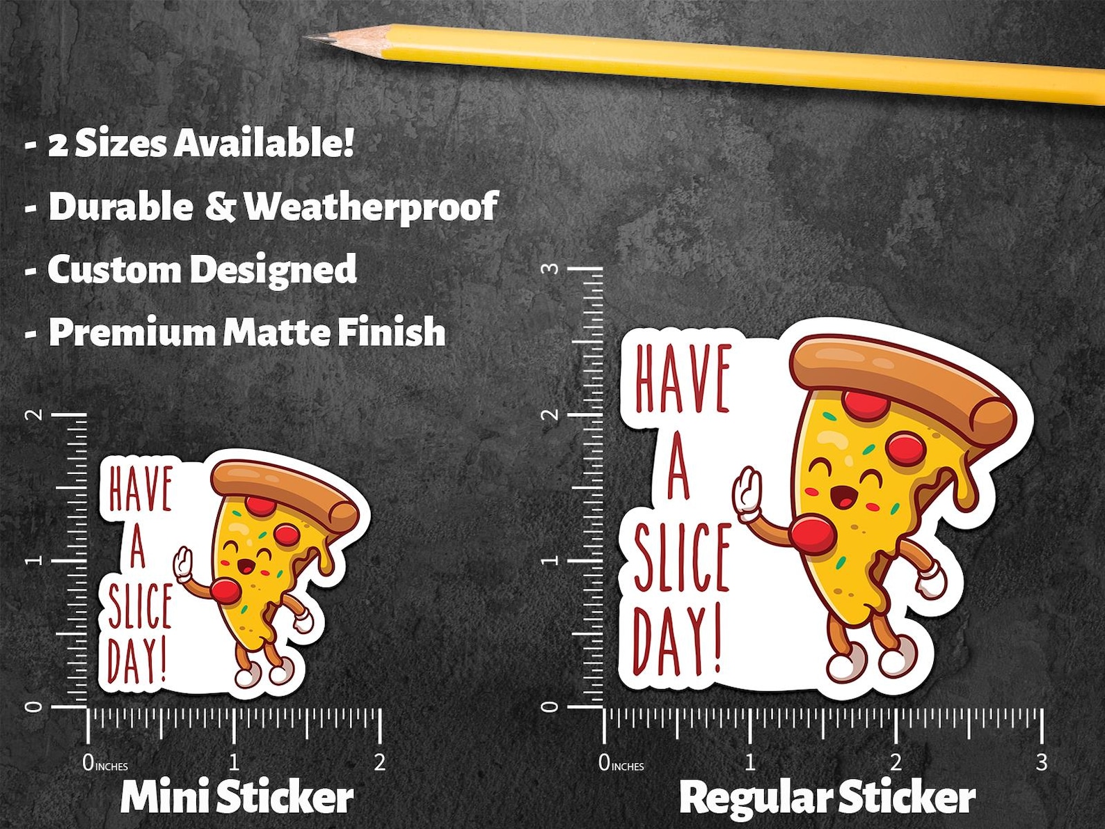 Have a Slice Day - Cute Pizza Sticker, Funny Pun Design, Adorable Vinyl ...