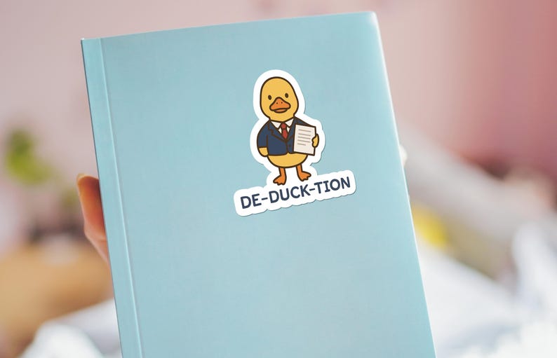 De-duck-tion Deduction Duck Sticker, Cute Duck Accountant Pun, Funny ...