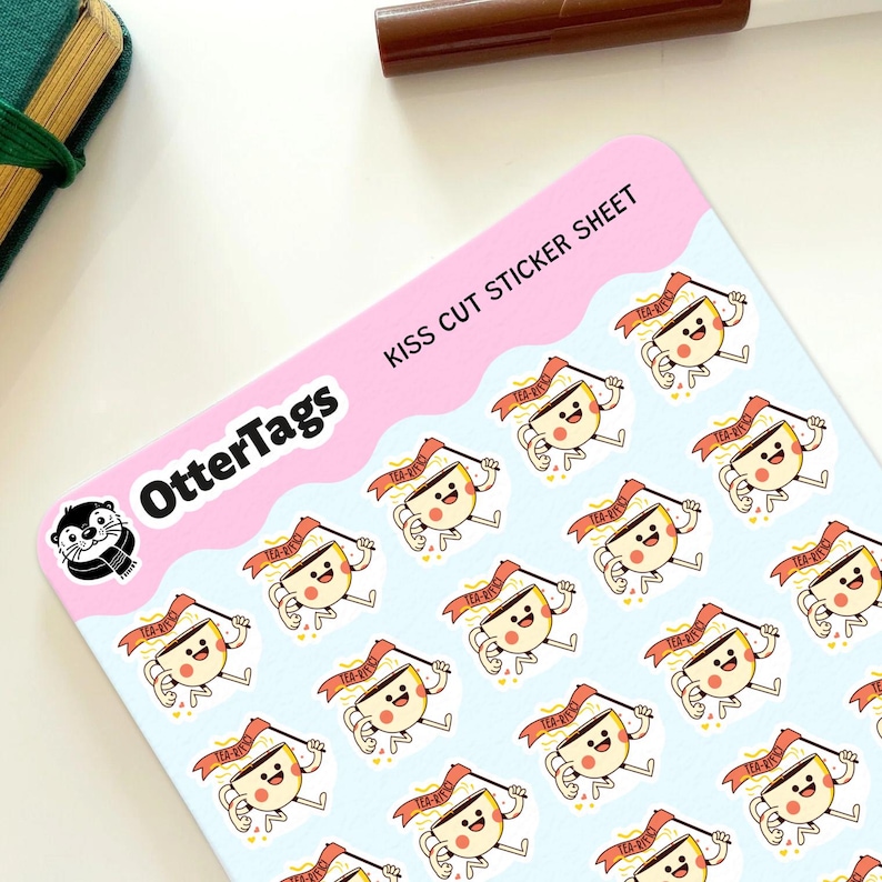 Tea-rific Mini Sticker Sheet, 30 Cute Tea Pun Stickers for Teachers ...