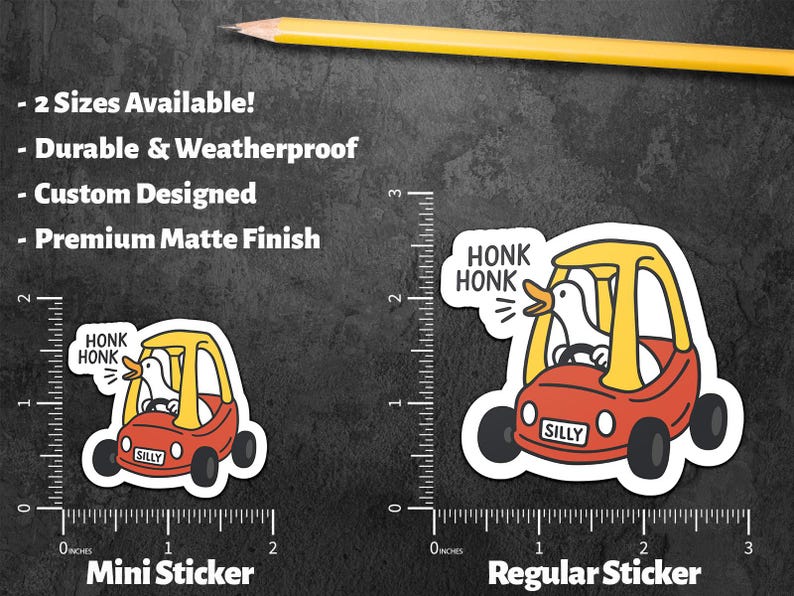 Honk Honk Goose Sticker, Funny Goose in Car Laptop Sticker, Water ...