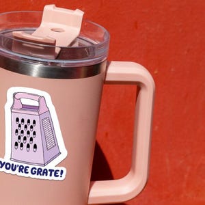 You're Grate! Sticker, Cute Cheese Grater Pun, Funny Food Sticker ...