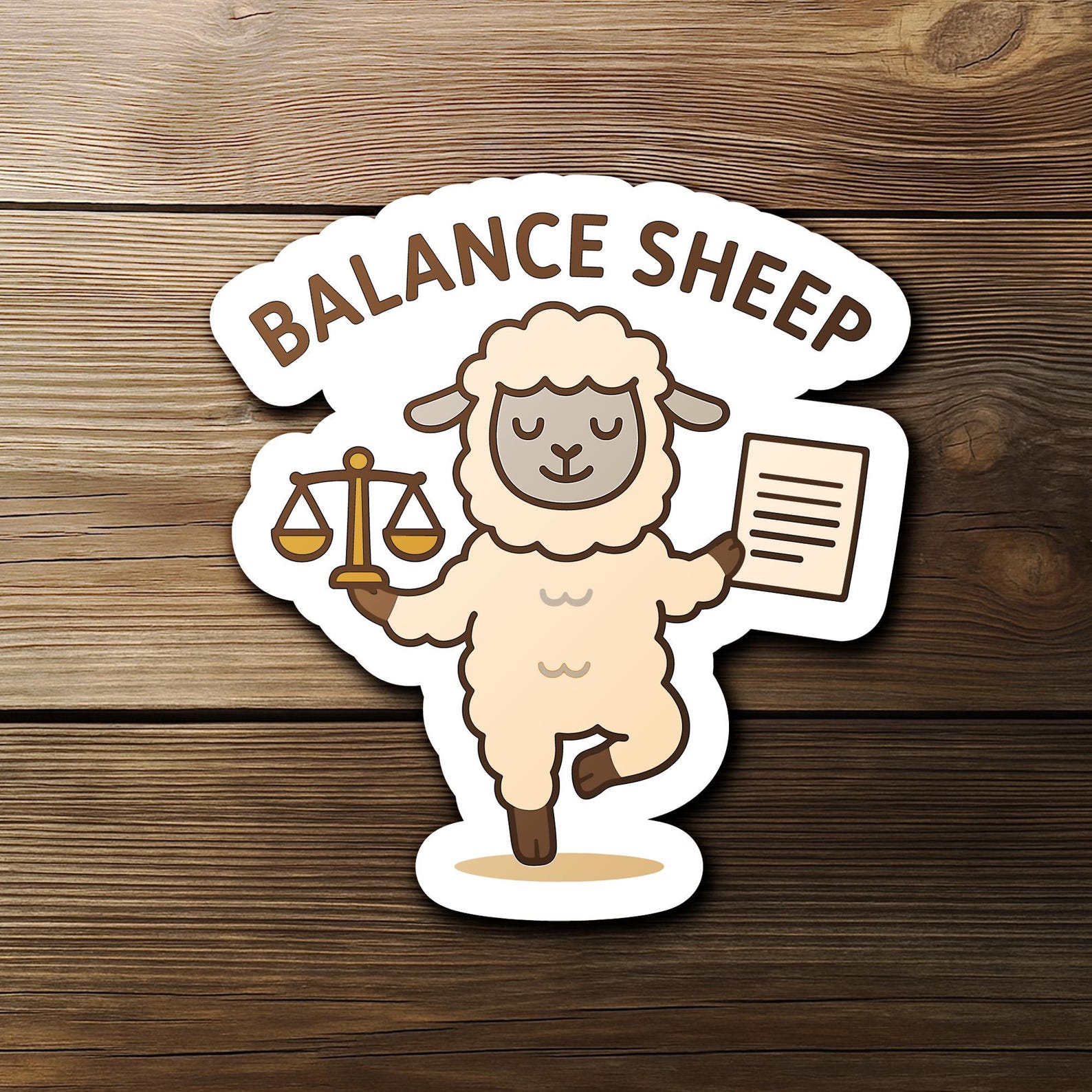 Balance Sheep Sticker, Funny Balance Sheet Pun, Cute Accountant Animal ...