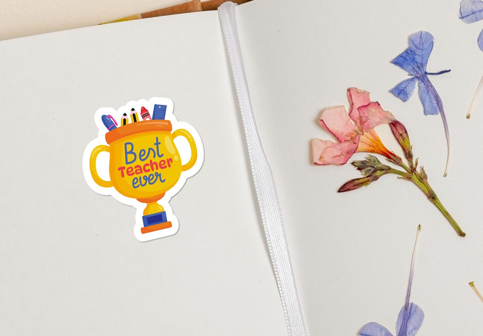 Best Teacher Ever Sticker, Funny Trophy Sticker, Teacher Appreciation ...
