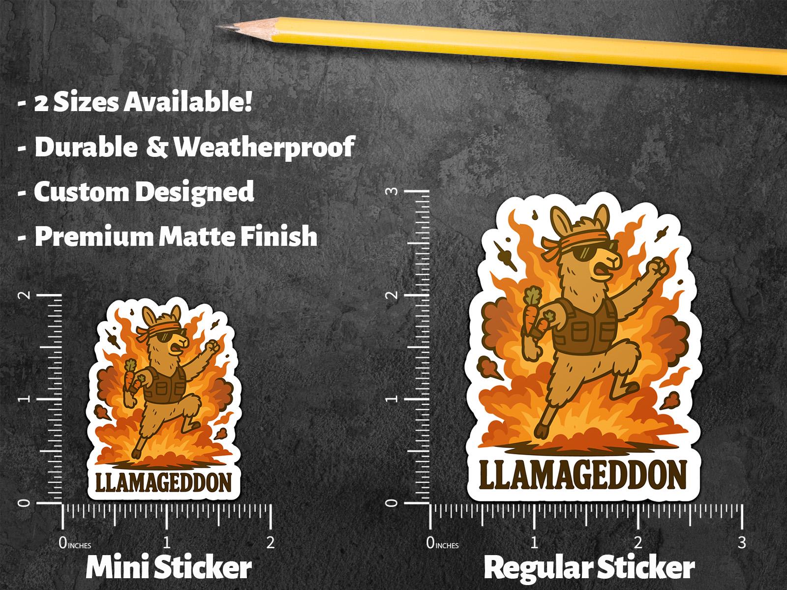 Llama Explosion Sticker, Funny Llamageddon Vinyl Sticker, Action Pun ...