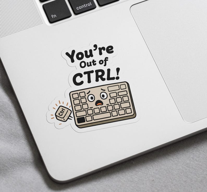 Out of Control Sticker, Funny Keyboard Control Key Popped Off, Tech IT ...