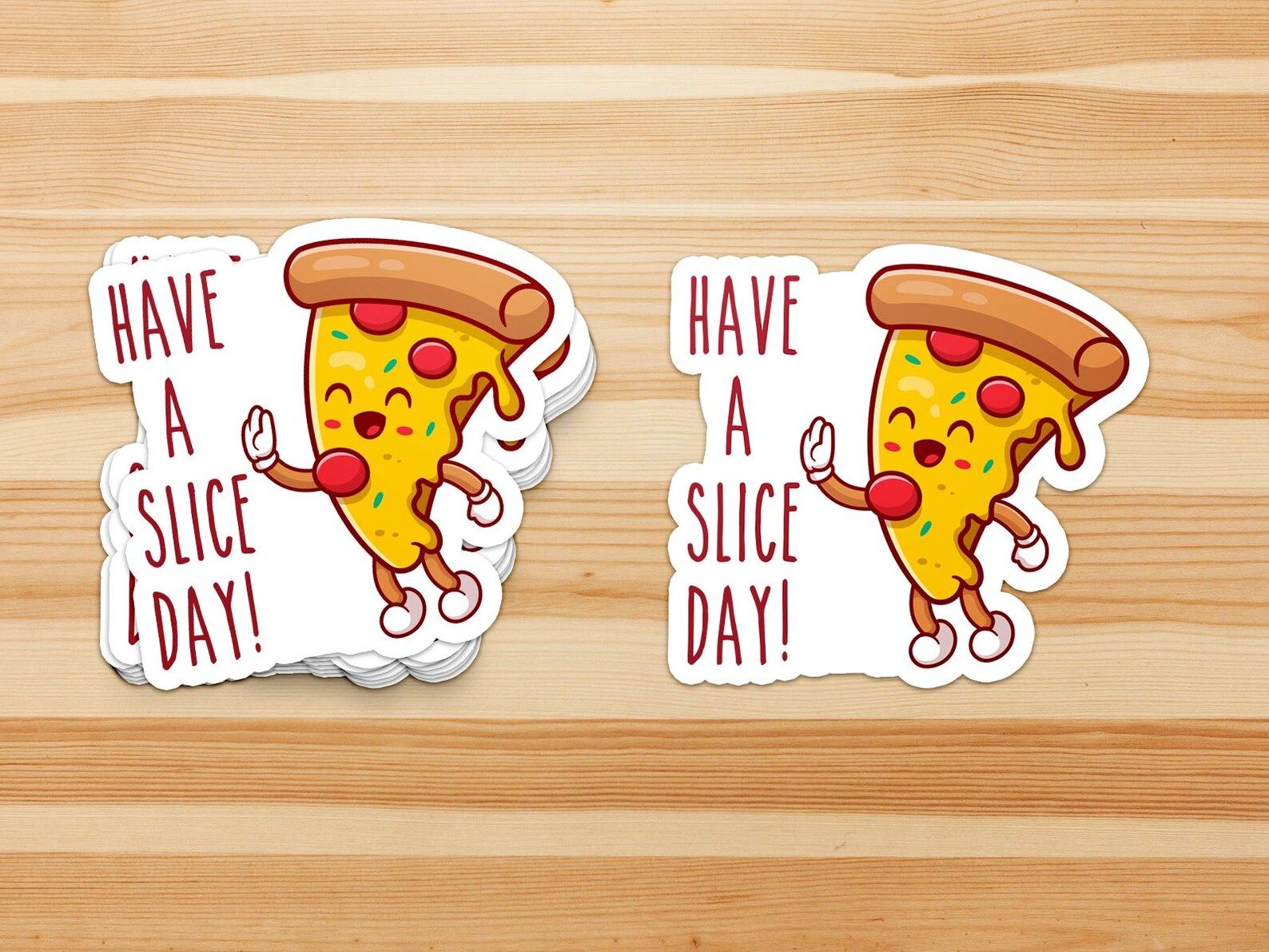 Have a Slice Day - Cute Pizza Sticker, Funny Pun Design, Adorable Vinyl ...